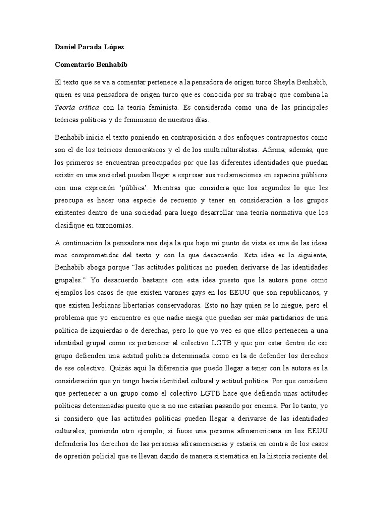 Daniel Parada López Benhabib | PDF | Libertad | Democracia