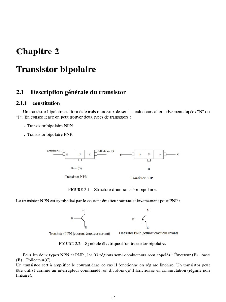 Chapitre2 - Transistor Bipolaire | PDF