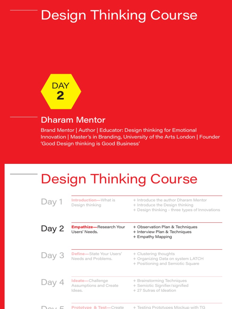 Design Thinking Course Day 2 | PDF