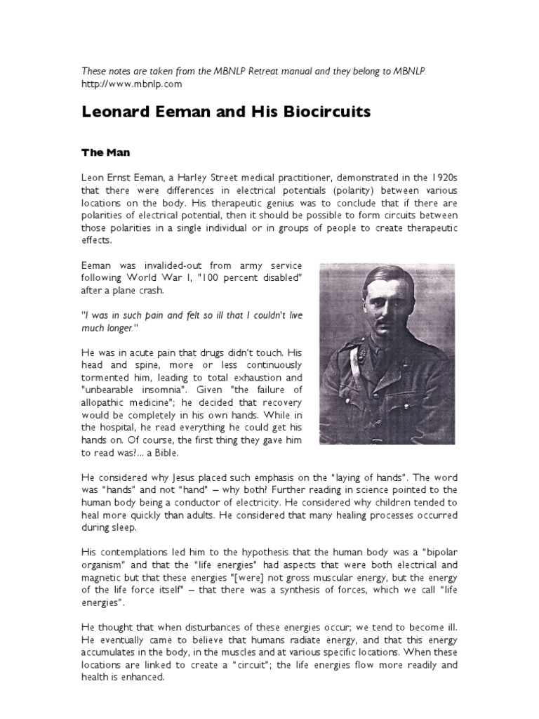 Leonard Eeman and His Bio Circuits | PDF | Psychoanalysis | Thought