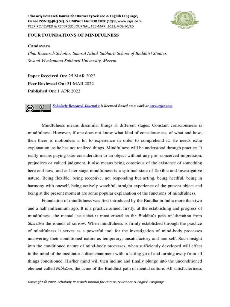 Four Foundations of Mindfulness | PDF