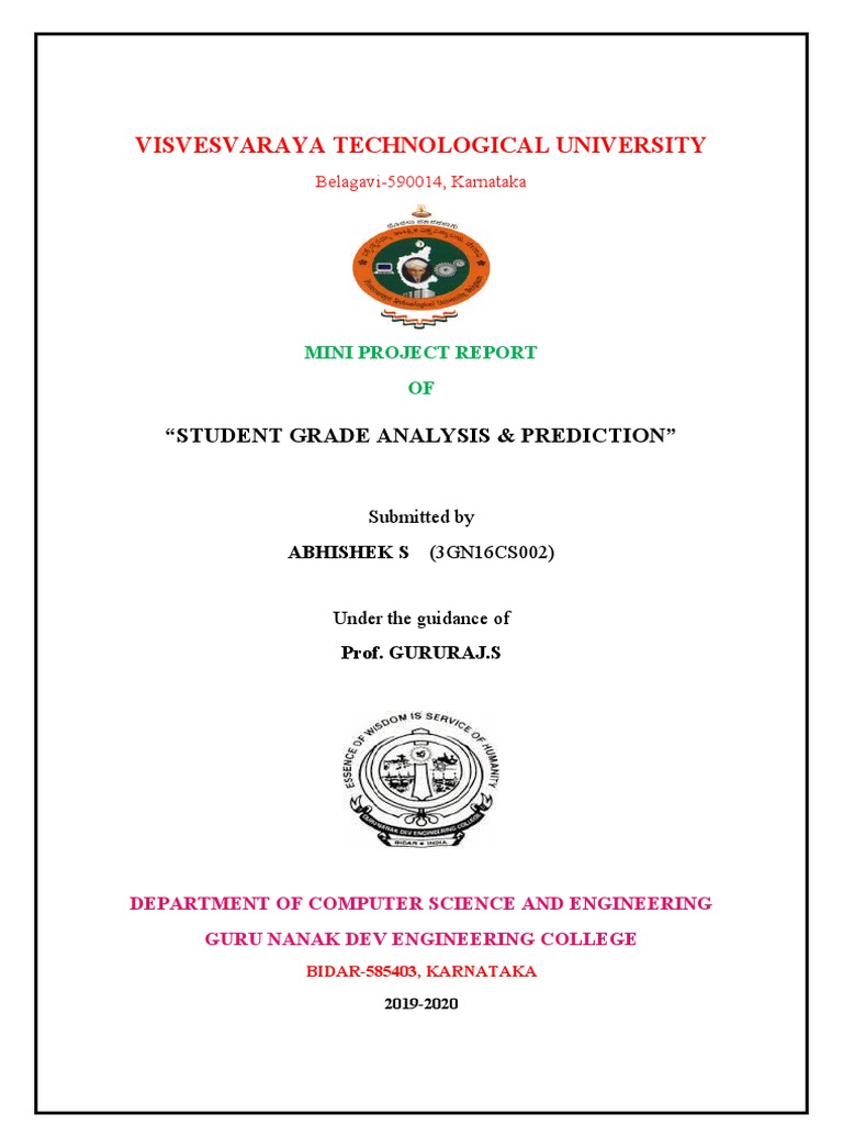 Visvesvaraya Technological University: "Student Grade Analysis ...