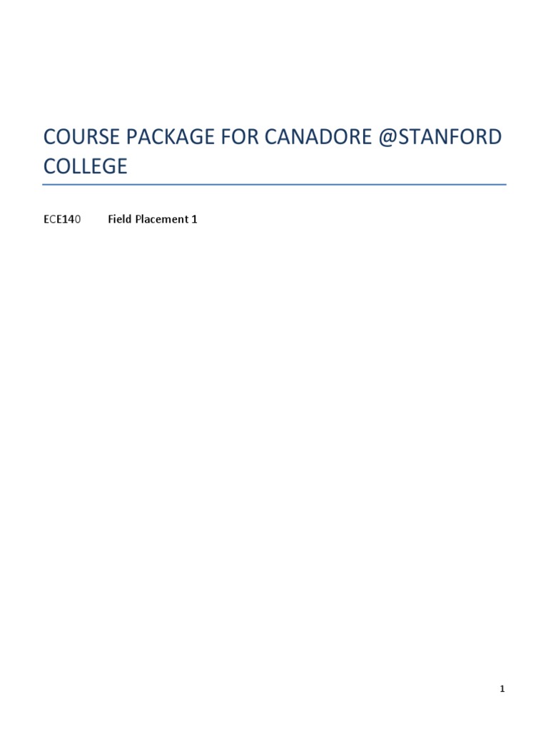 Field Placement Guide for Early Childhood Education | PDF | Early ...