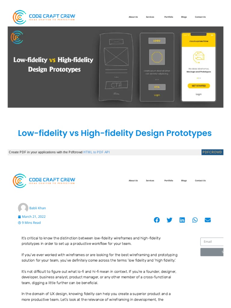 Low-Fidelity Vs High-Fidelity Design Prototypes | PDF | Usability ...