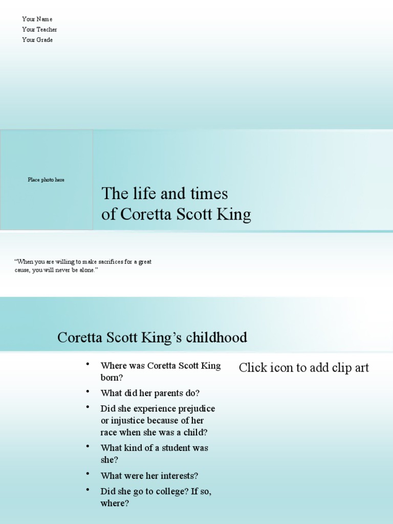 Coretta Scott King's Legacy | PDF | Coretta Scott King