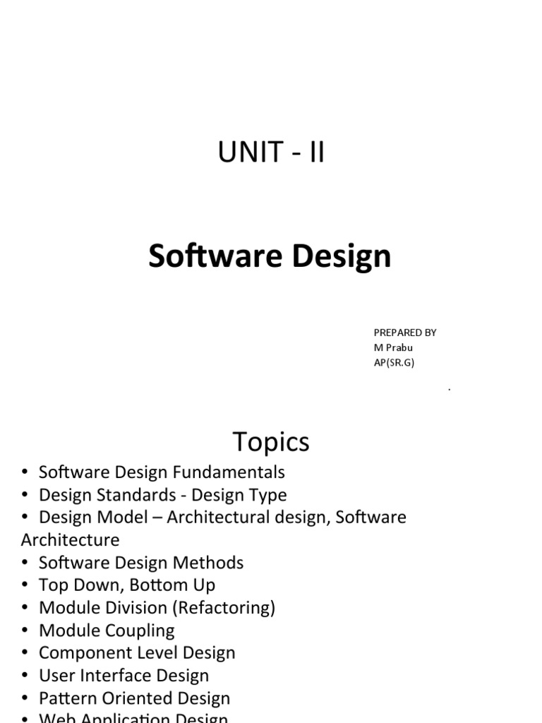 Unit - Ii: Software Design | PDF | Component Based Software Engineering | Conceptual Model