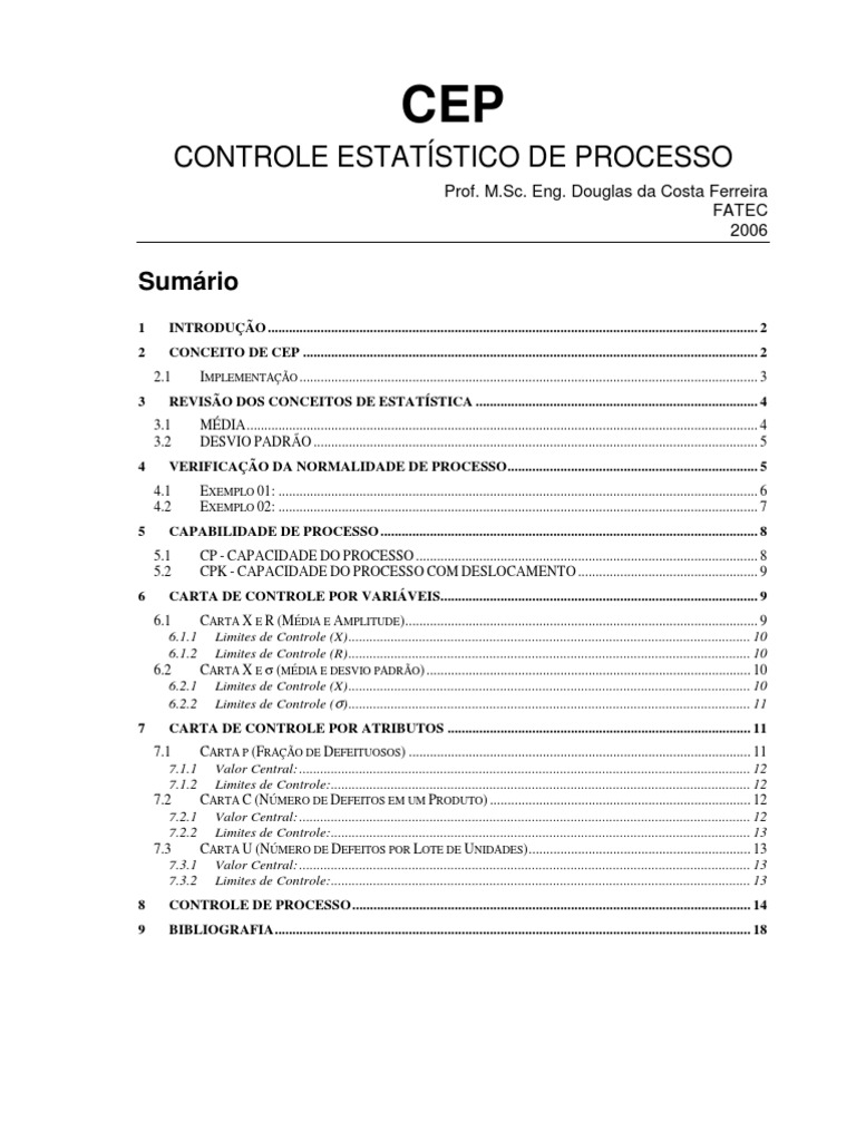 CARTA CEP | Qualidade (Negócios) | Distribuição Normal | Avaliação ...
