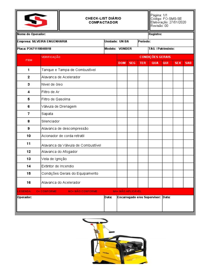 1.check List Compactador Manual | PDF