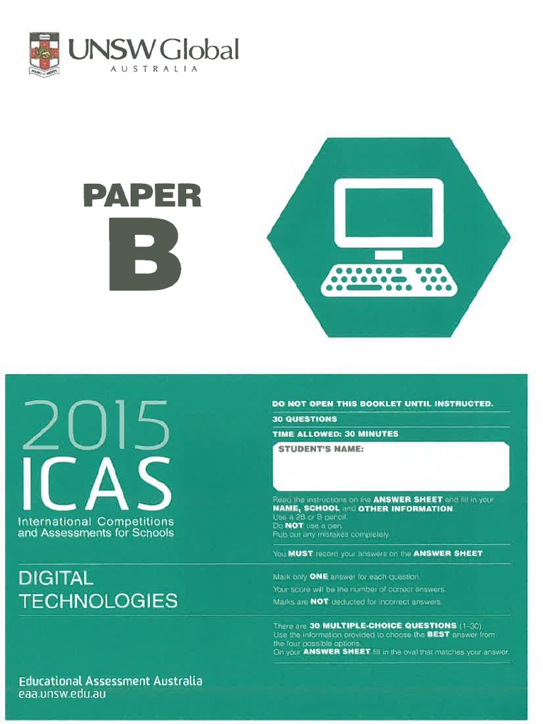 2015 ICAS Digital Technologies Paper B | PDF