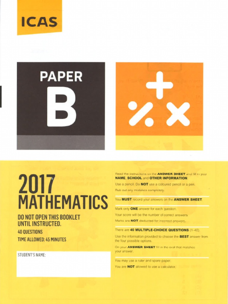 2017 ICAS Mathematics Paper B | PDF