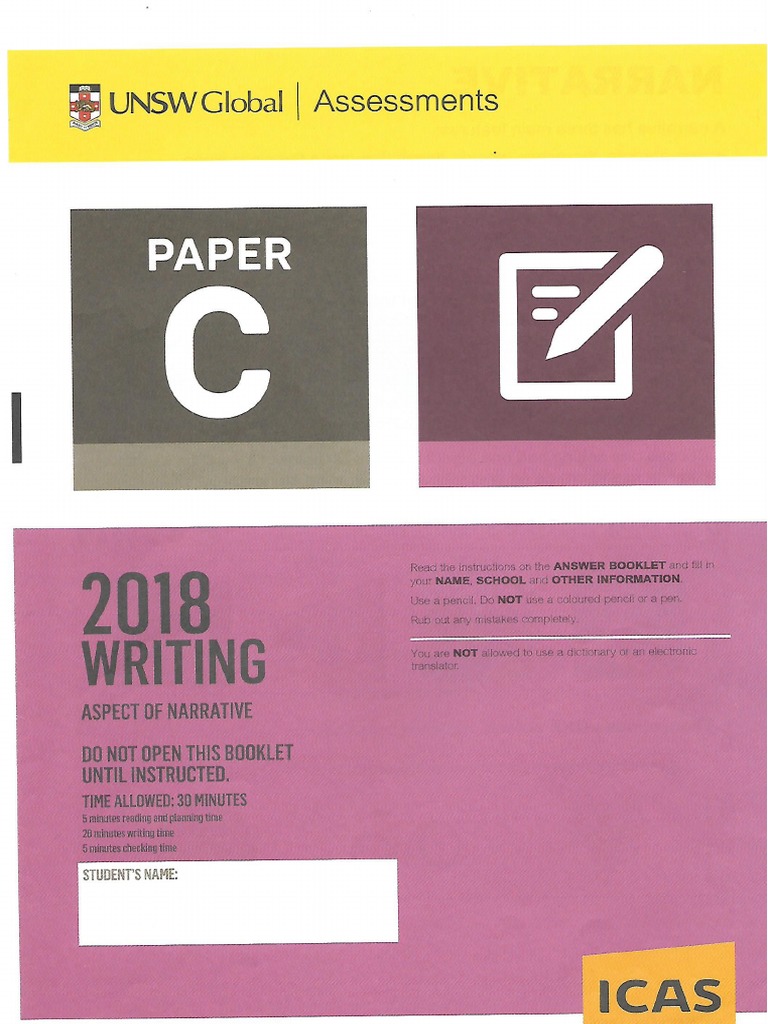 2018 ICAS Writing Paper C | PDF