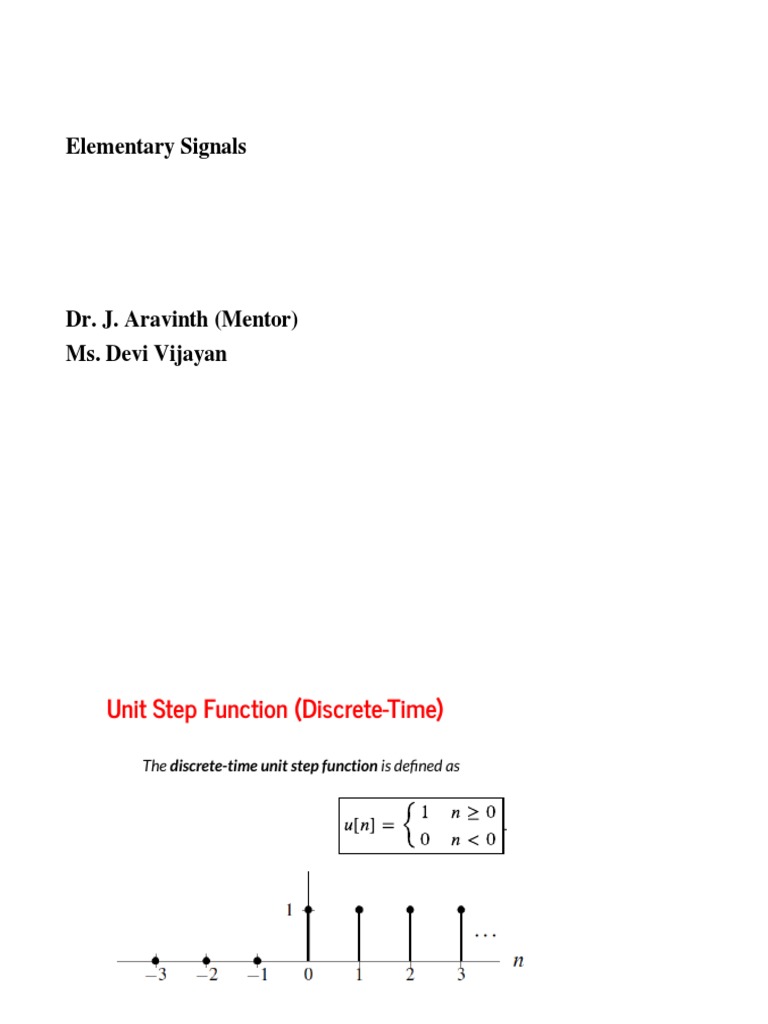 4 - Elementary - Signals Slides - U | PDF | Discrete Time And ...