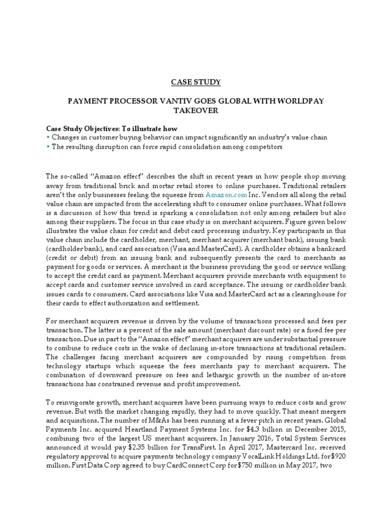 CASE STUDY - Ventiv-Worldpay | PDF | Credit Card | Debit Card
