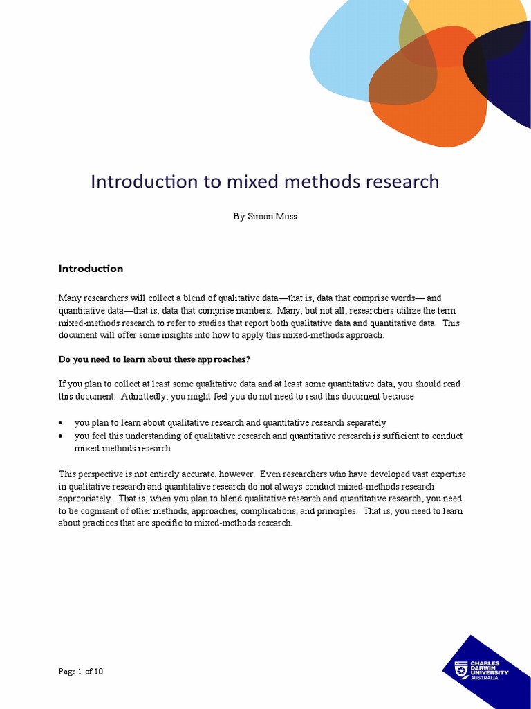 Introduction To Mixed Methods Reseaerch | PDF | Quantitative Research ...