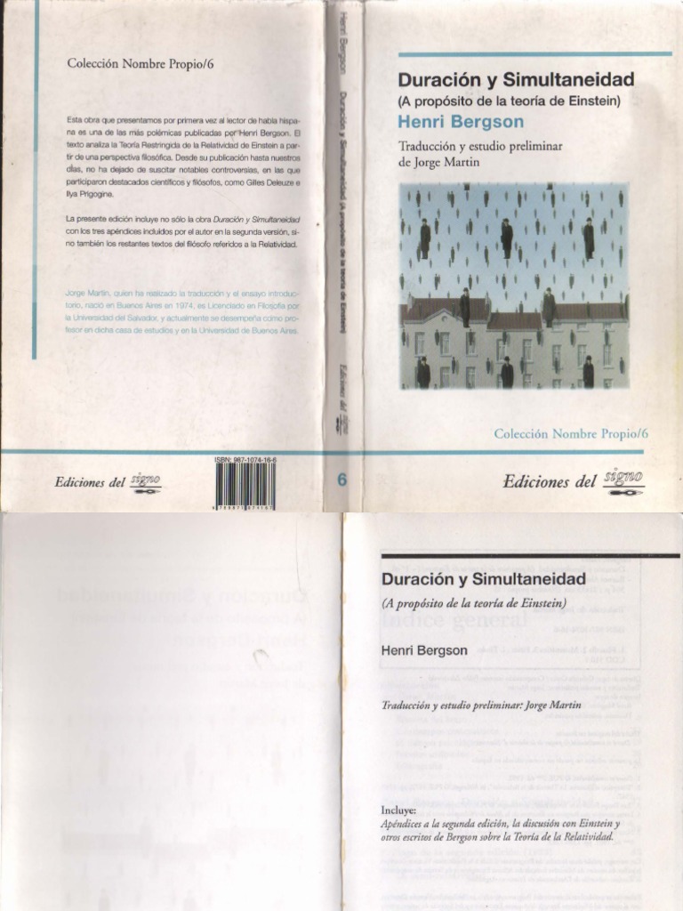 BERGSON, HENRI - Duración y Simultaneidad. A Propósito de La Teoría de ...