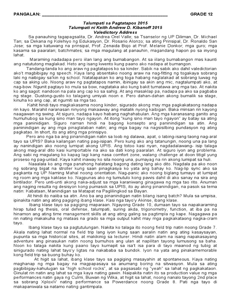 Talumpati Activity | PDF