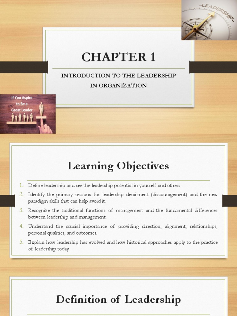Chapter 1 - Introduction To The Leadership in Organization | PDF ...