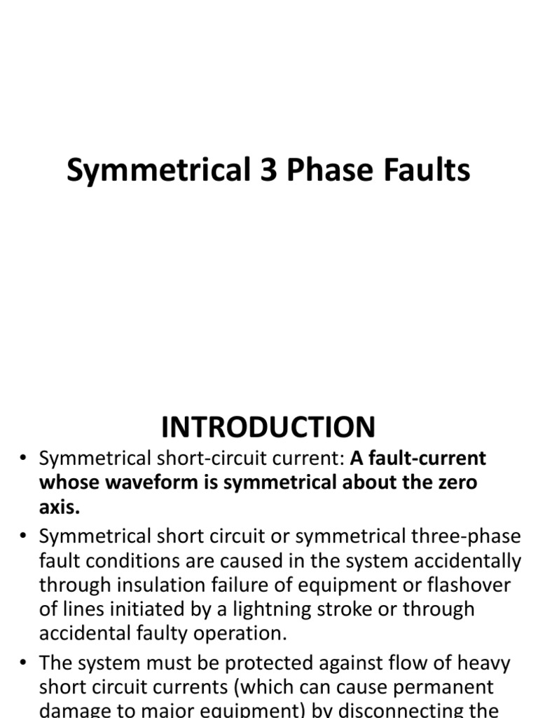 Symmetrical 3 Phase Faults | PDF | Electrical Network | Steady State