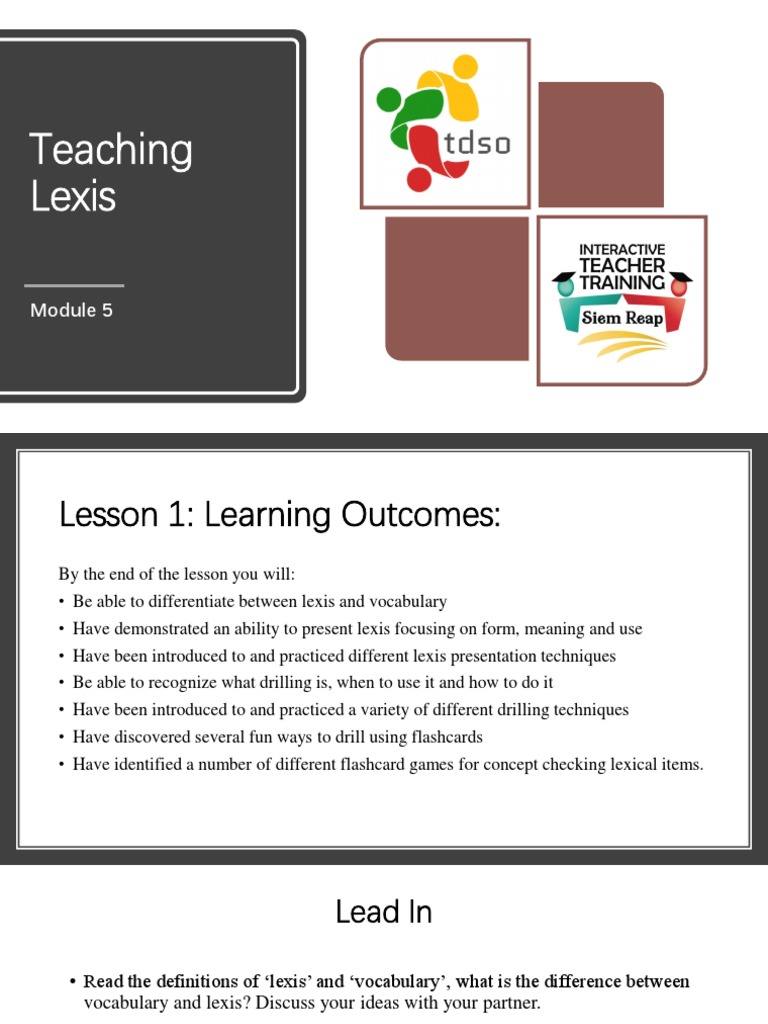 Module Teaching Lexis | PDF | Vocabulary | Word