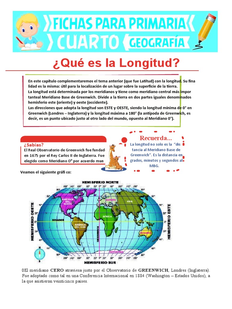 N°02 Qué Es La Longitud para Cuarto de Primaria | PDF | Geografía ...