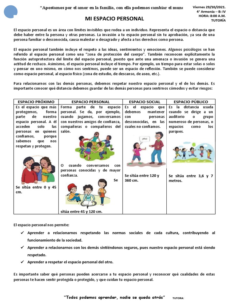 Material - Mi Espacio Personal | PDF | Conceptos psicologicos | Sicología