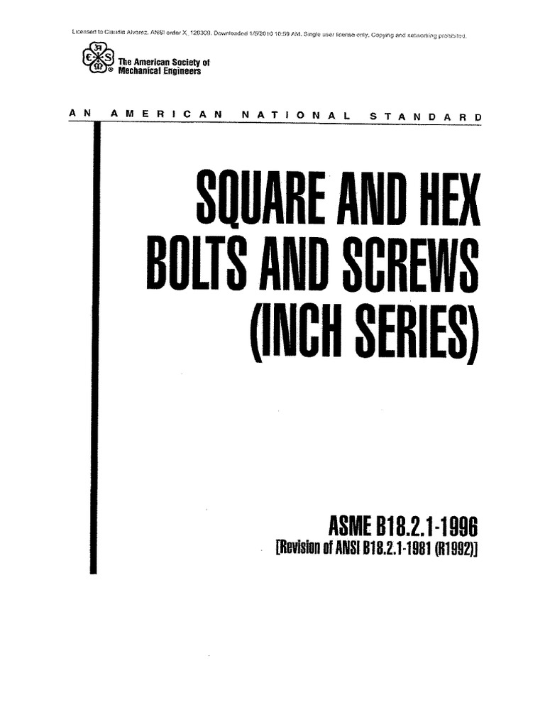 Asme B18.2.1.1996 | PDF