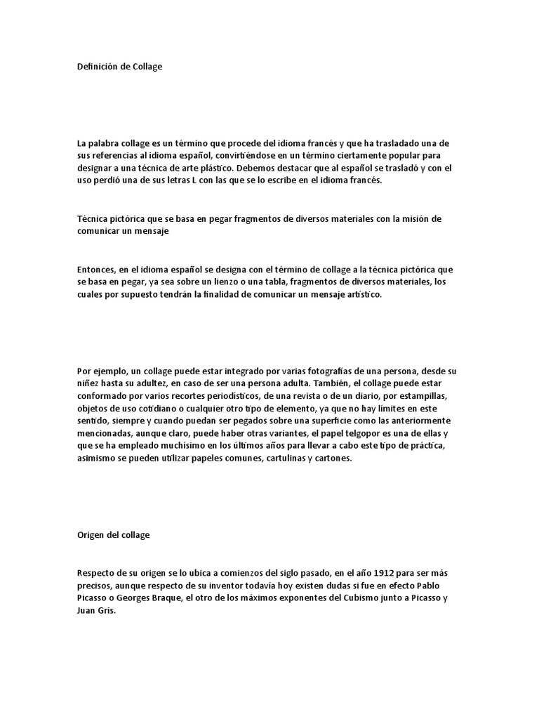 Definición de Collage | PDF | Collage | Pinturas