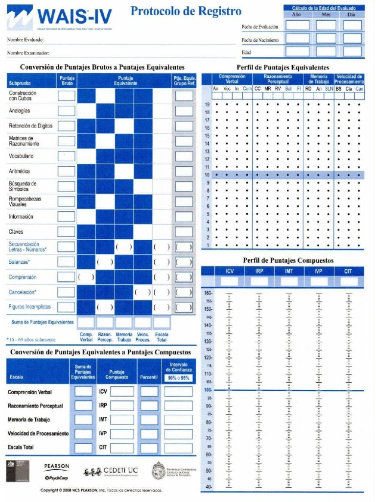Protocolo Wais 4 | PDF