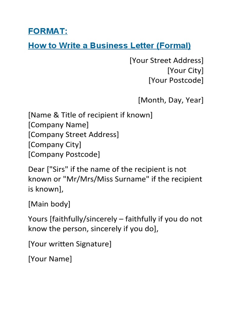 FORMAT-Formal - Business Letter | PDF