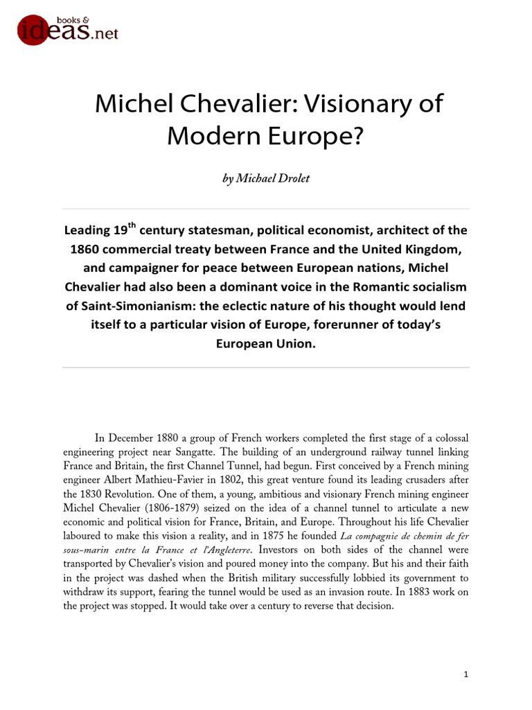 Michel Chevalier: Visionary of Modern Europe?: by Michael Drolet | PDF ...