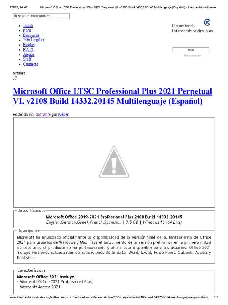 Microsoft Office LTSC Professional Plus 2021 Perpetual VL v2108 Build ...