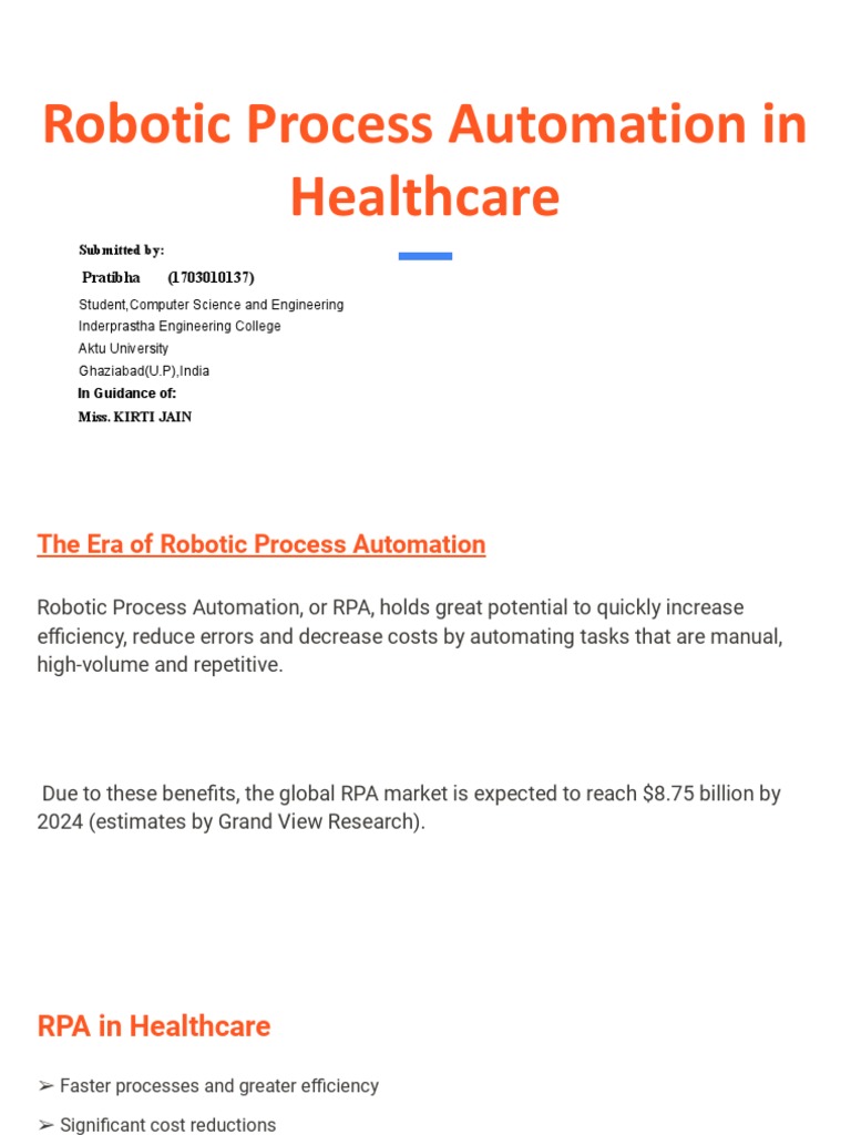 Robotic Process Automation in Healthcare | PDF | Automation | Health Care