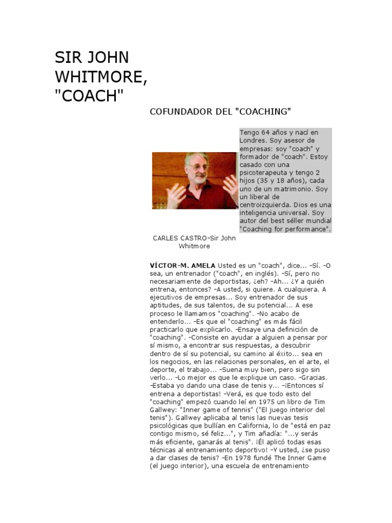 Sir John Whitmore | PDF | Psicología Aplicada