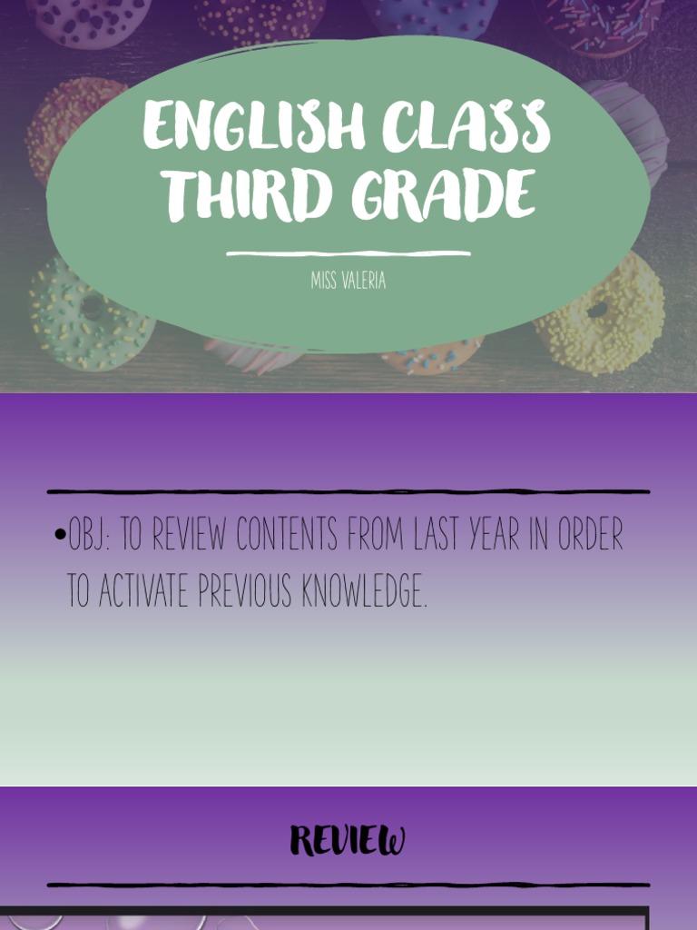 English Class Third Grade: Miss Valeria | PDF