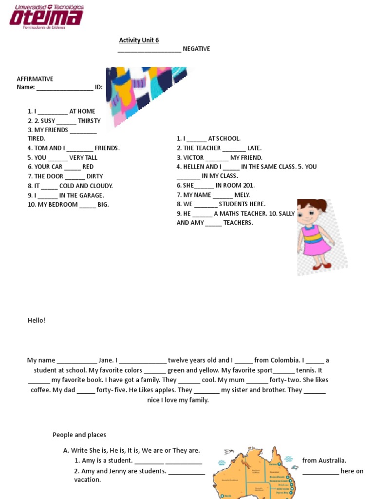Affirmative and Negative Sentences Exercise | PDF