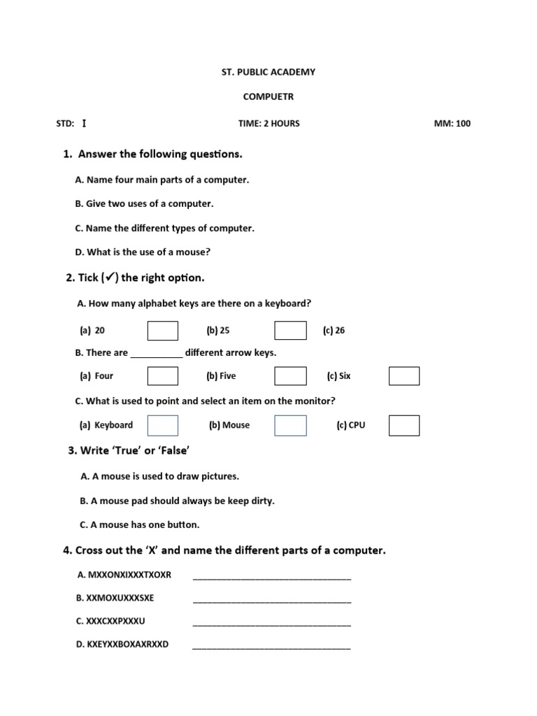 Answer The Following Questions | PDF | Computer Keyboard | Computer ...