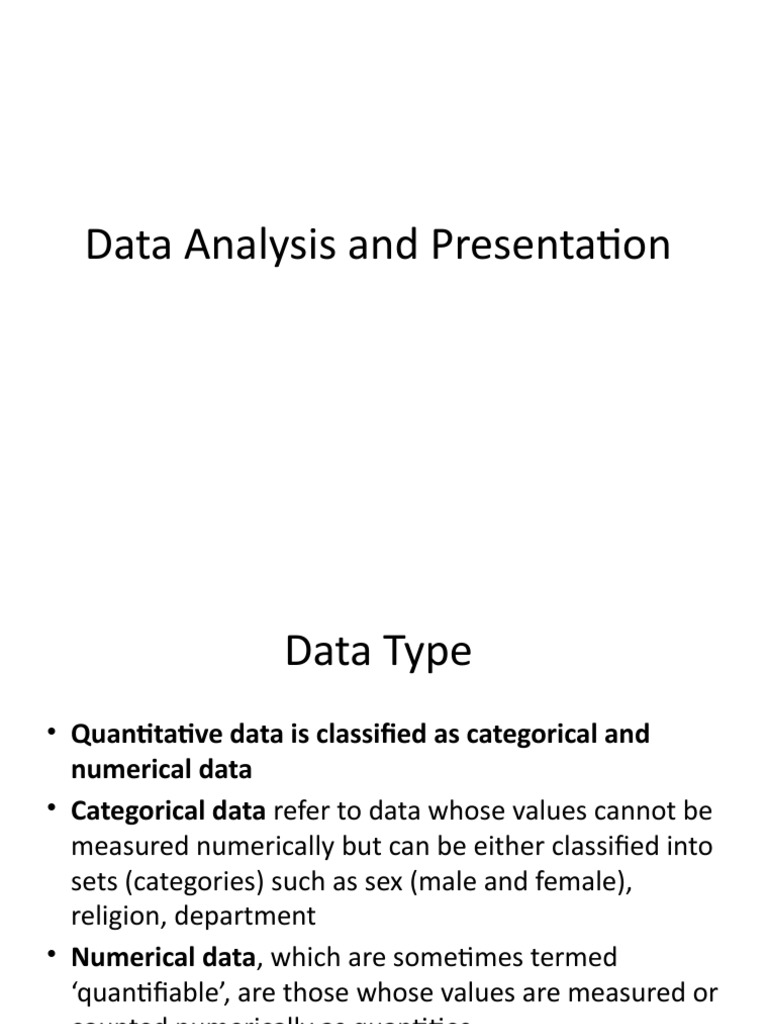 Data Analysis And Presentation Pdf 