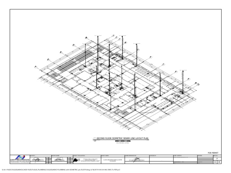 Second Floor Isometric Sewer Line Layout Plan: For Permit | PDF