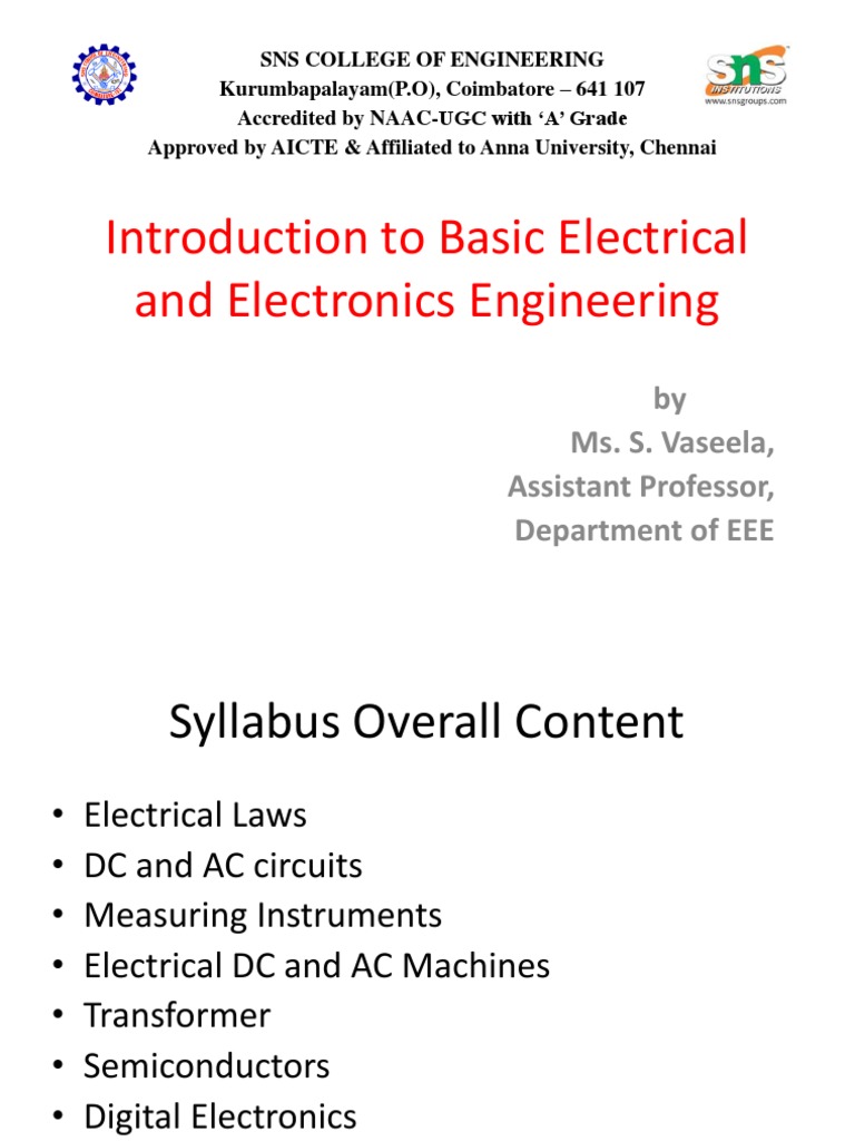 Intro to Electrical & Electronics | PDF | Technology & Engineering