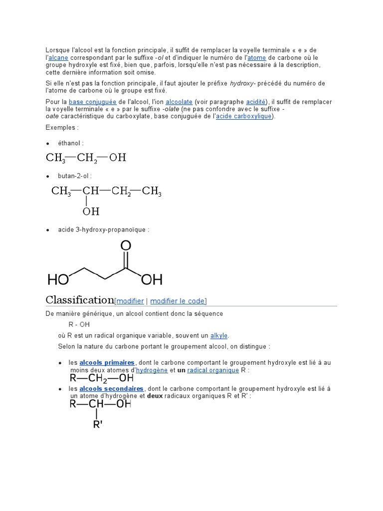 Alcool Chimie | PDF | Alcool | Chimie