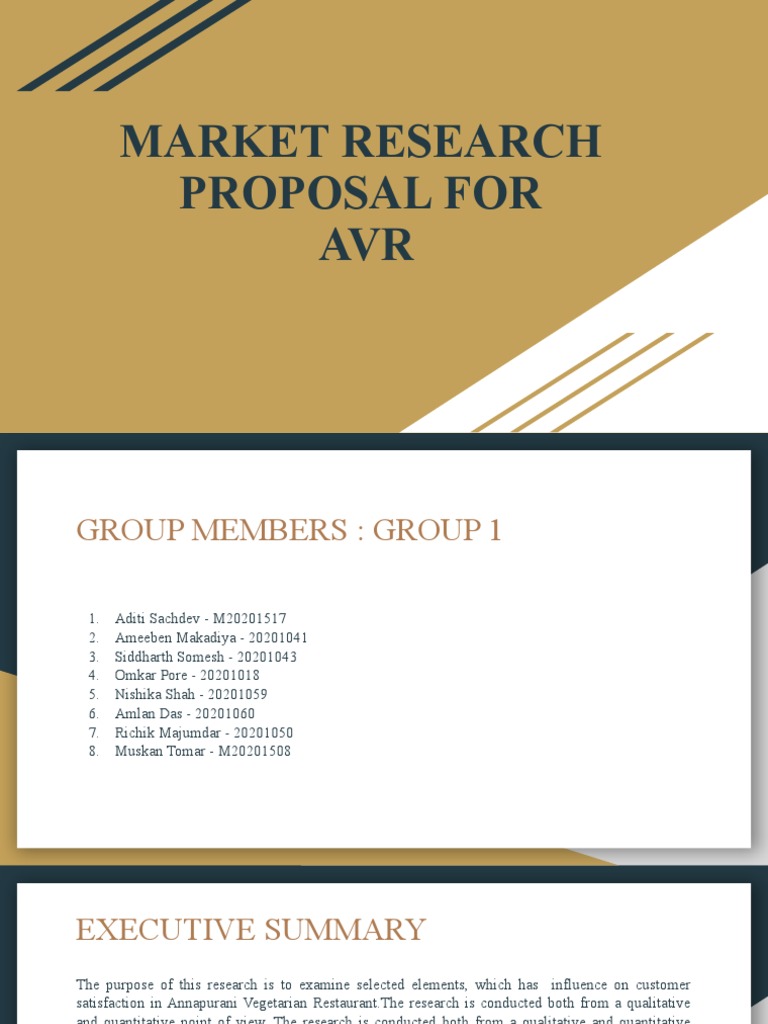 Market Research Proposal for AVR Restaurant | PDF | Restaurants ...