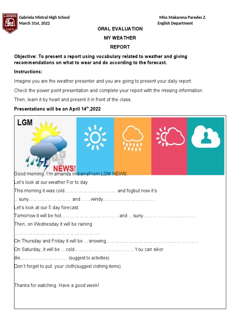 Instructions Weather Report | PDF