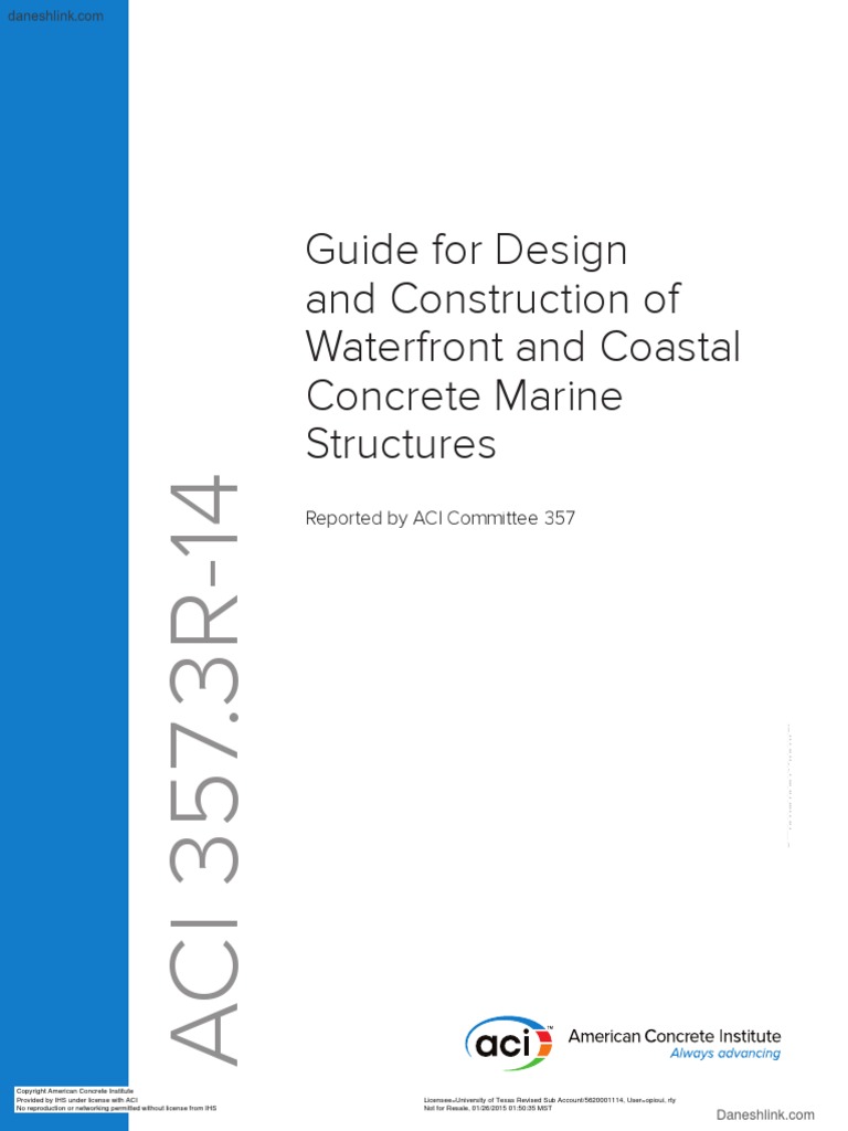 357.3r 14 Guide For Design and Construction of Waterfront and Coastal Concrete Marine Structures ...