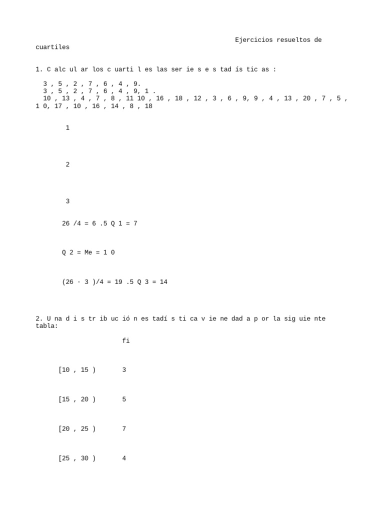 Ejercicios Resueltos de Cuartiles Deciles y Percentiles | PDF