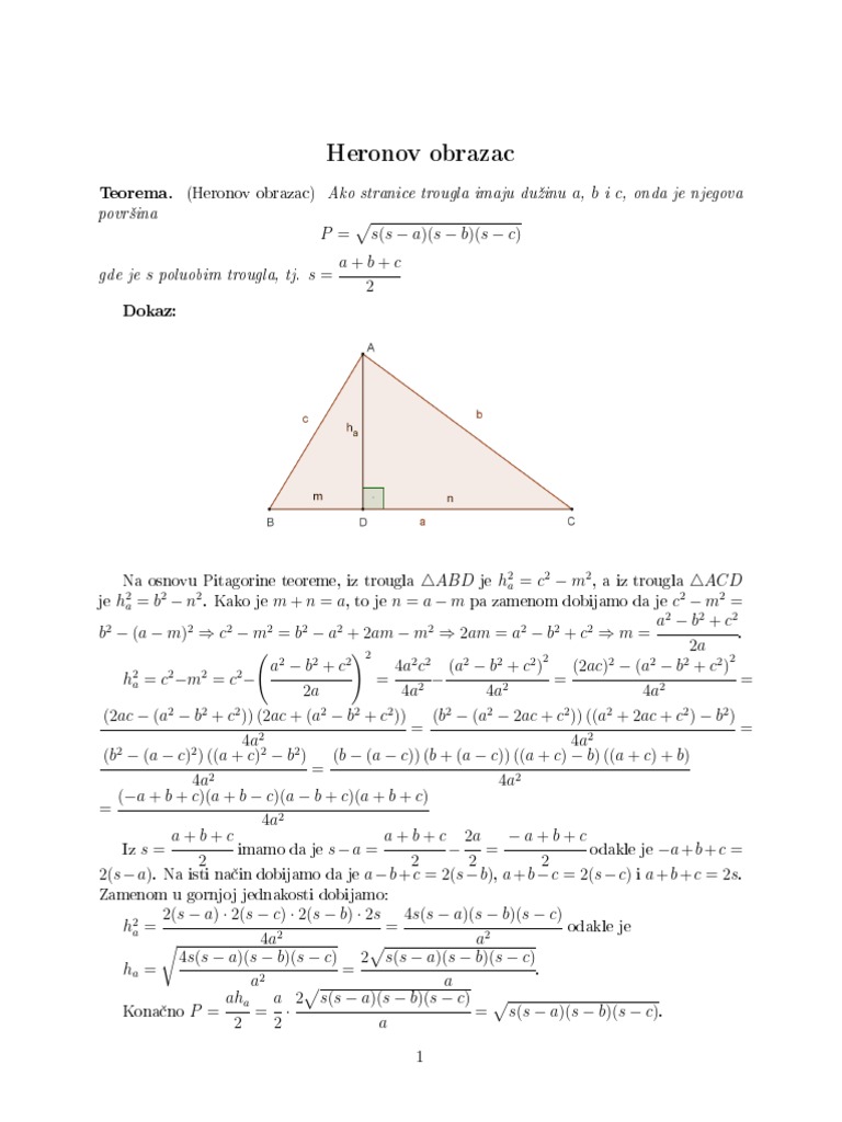 Heronov Obrazac | PDF