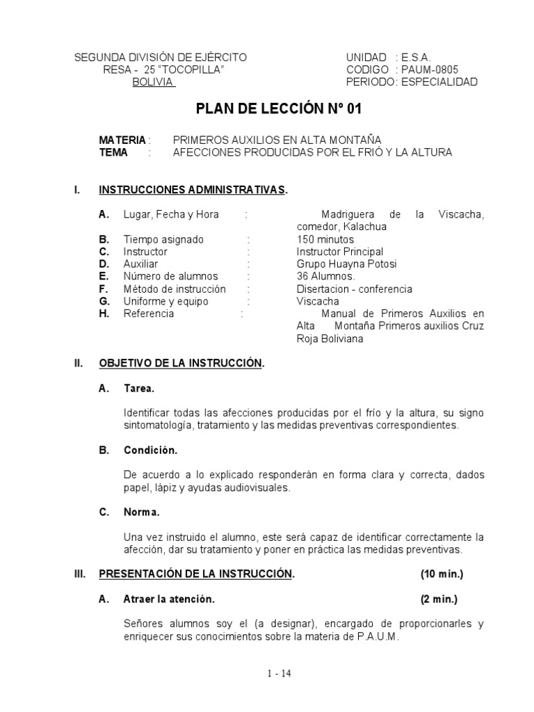 Plan de Leccion 01 | PDF