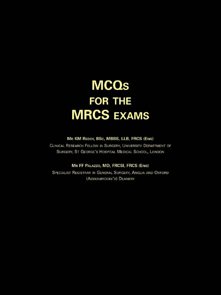 MCQ MRCS | PDF | Surgery | Anesthesia