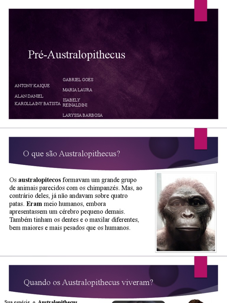 Características dos Australopithecus | PDF | Lucy (Australopithecus)