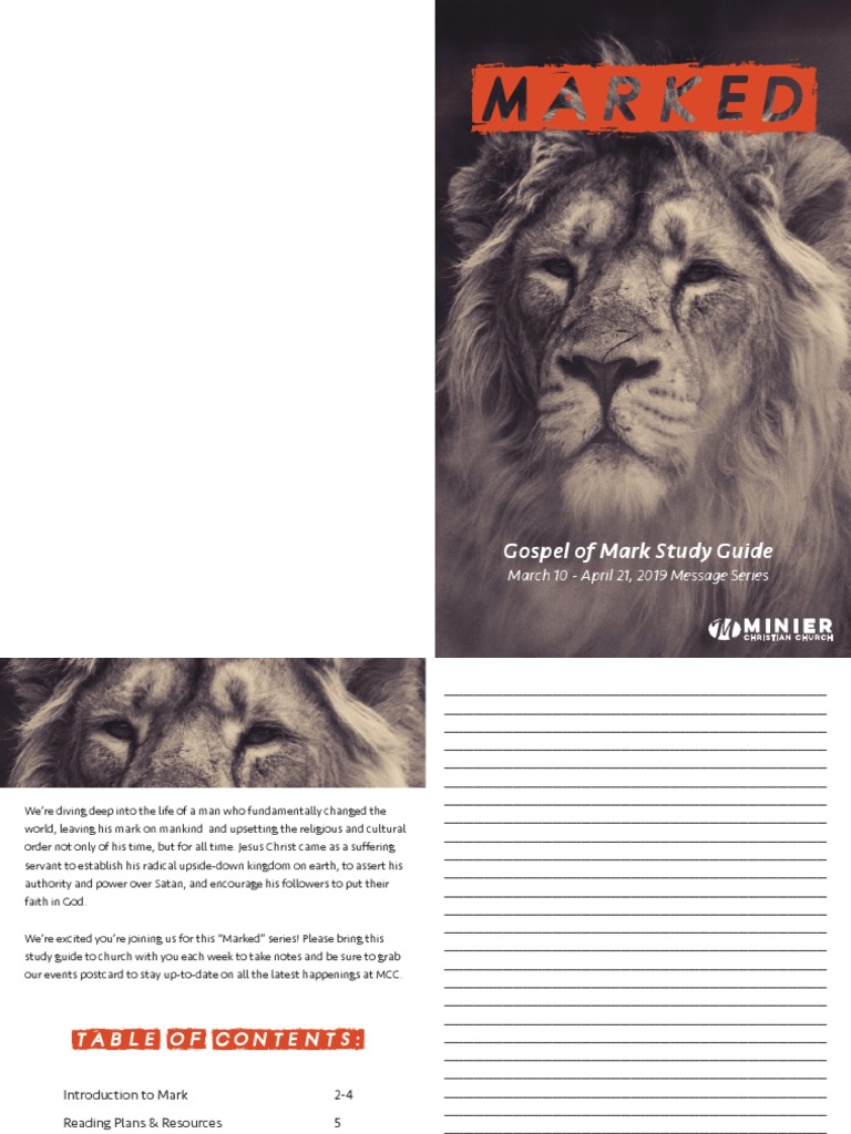 Gospel of Mark Study Guide 2019 | PDF | Gospel Of Mark | Jesus