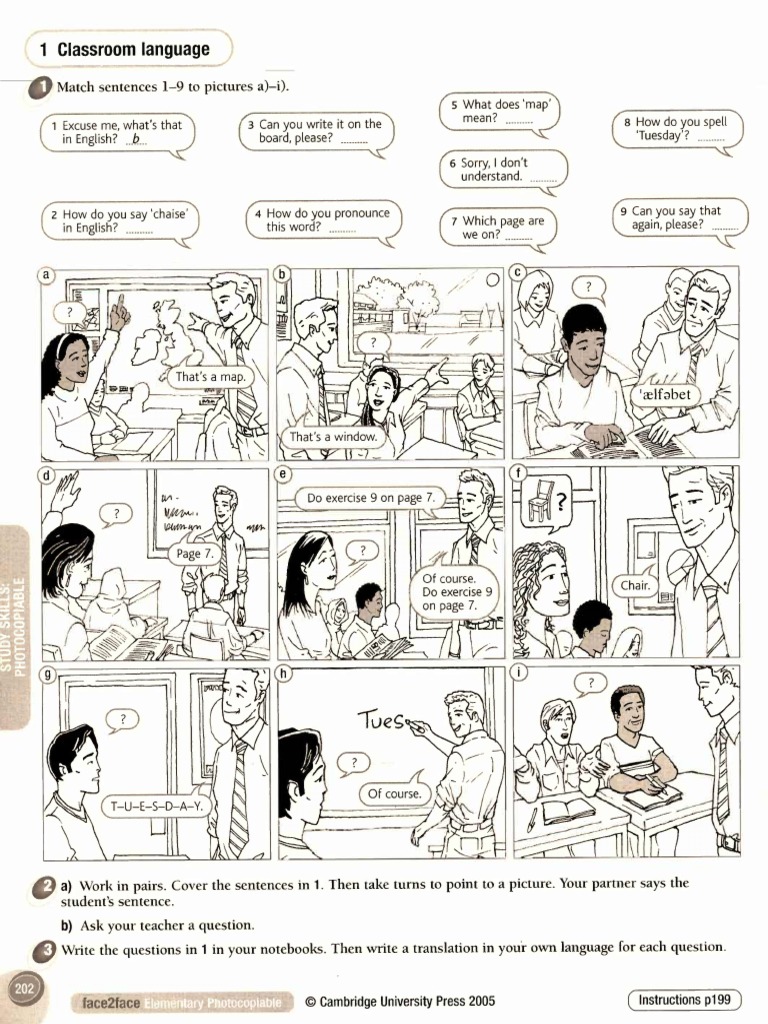 Classroom Language Worksheet | PDF